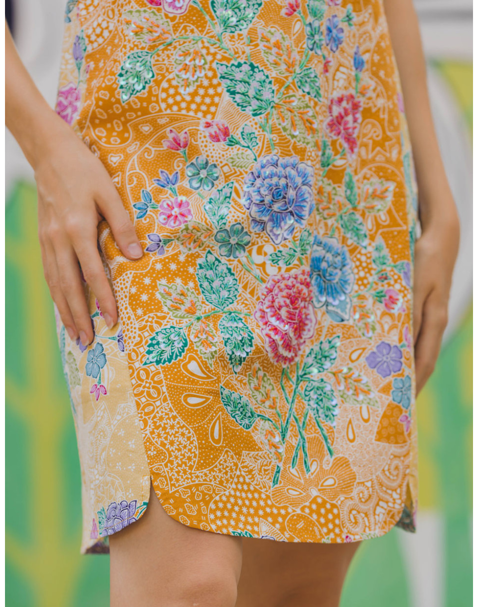 Aria Beaded Batik Dress