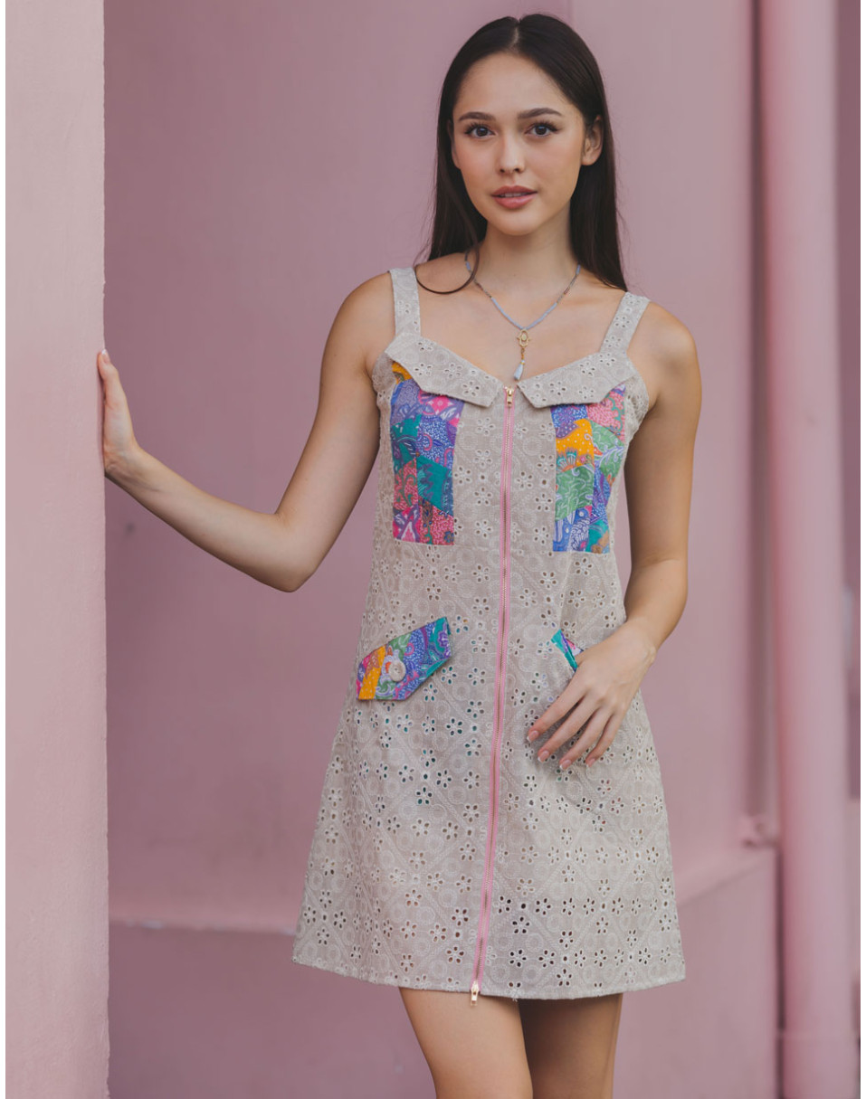 Aleka Eyelet Batik Dress