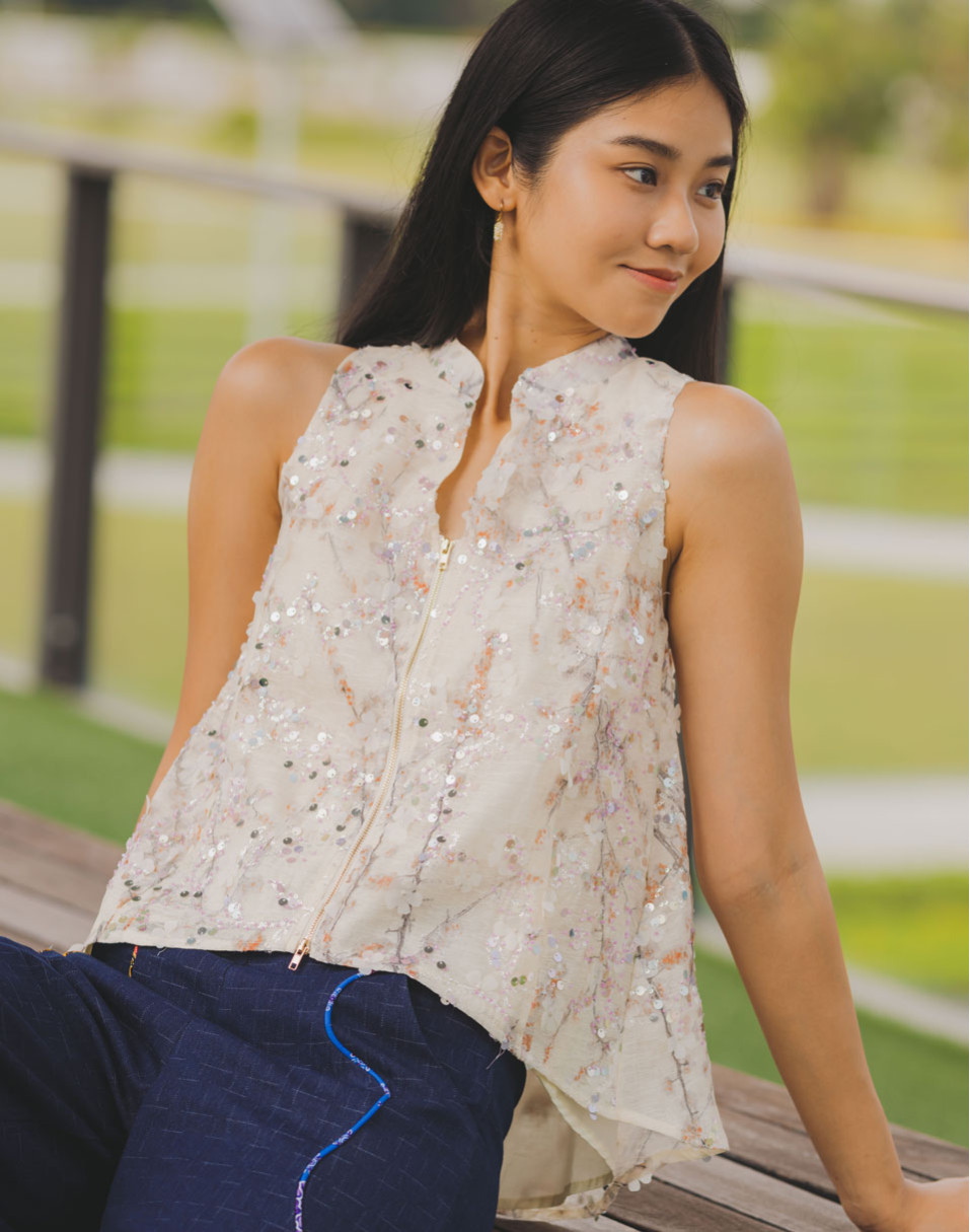 Estrella Beaded Trapeze Top