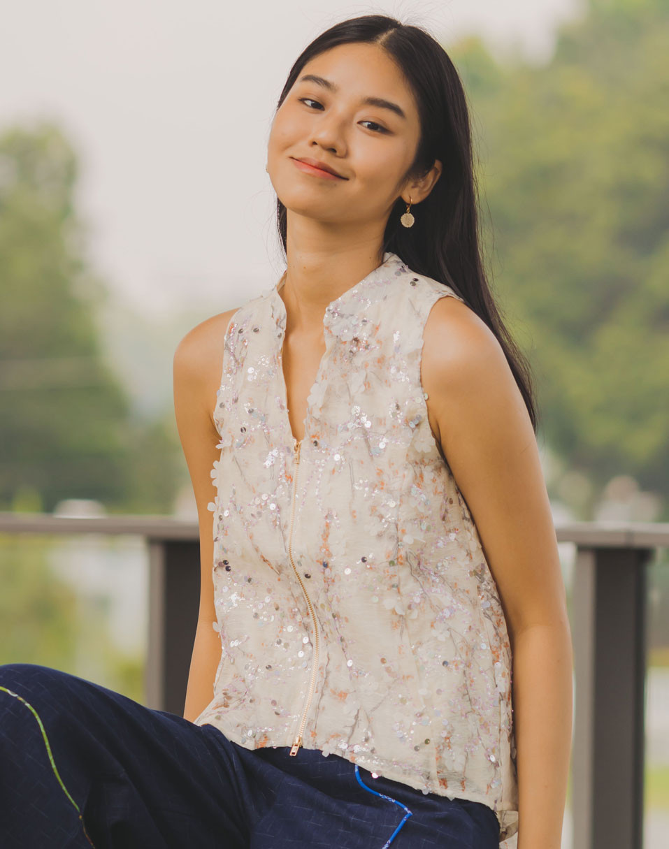 Estrella Beaded Trapeze Top