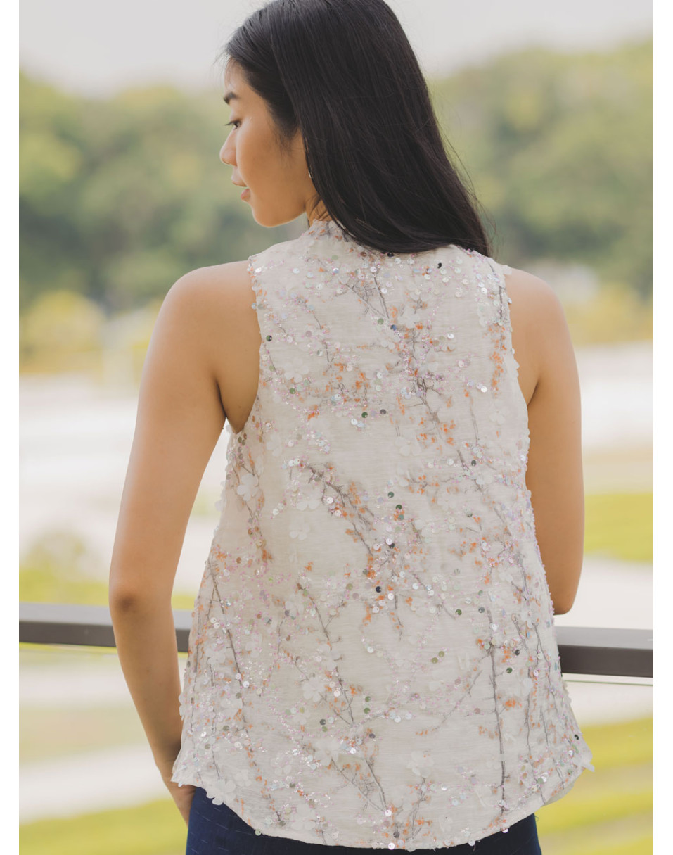 Estrella Beaded Trapeze Top